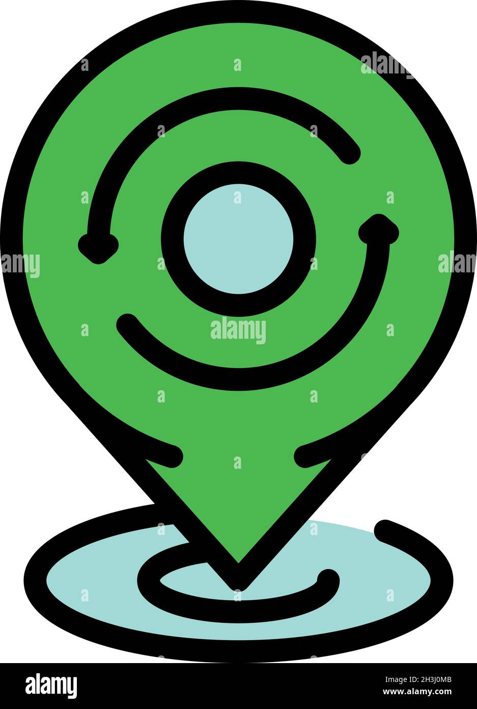 Geotag with circular arrows icon. Outline geotag with circular arrows ...