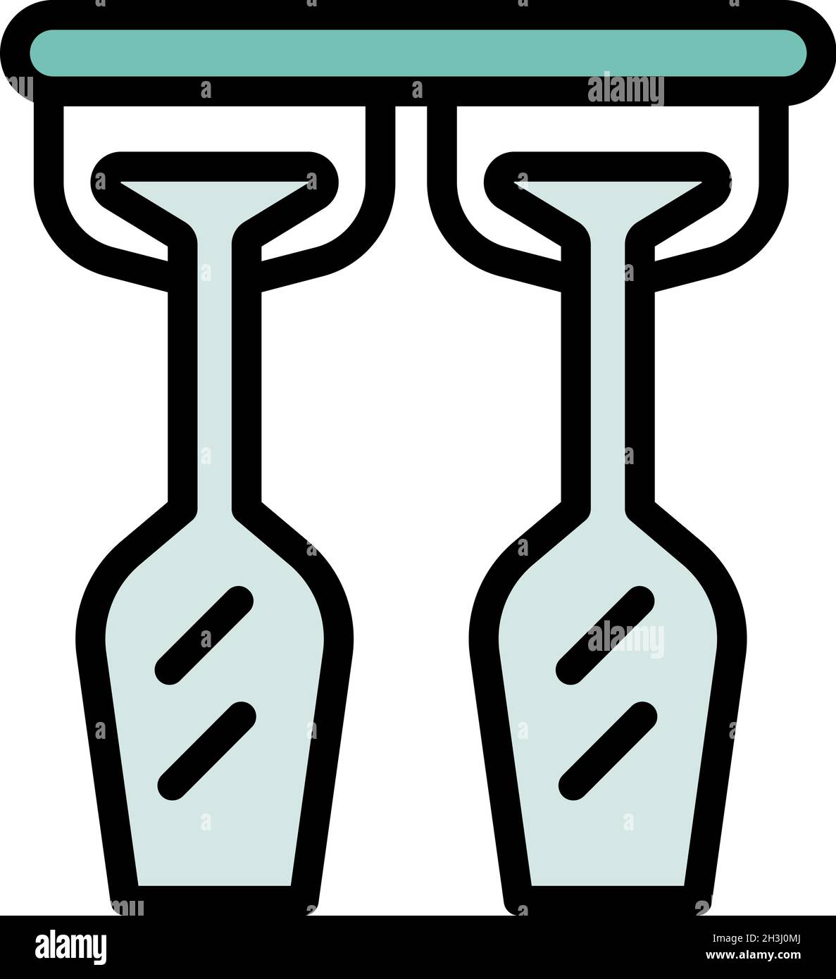 Hanger for a glass icon. Outline hanger for a glass vector icon thin ...