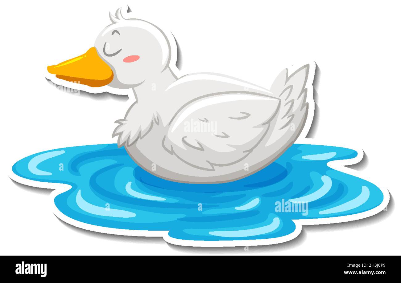 Duck animal farm animal cartoon sticker illustration Stock Vector Image ...