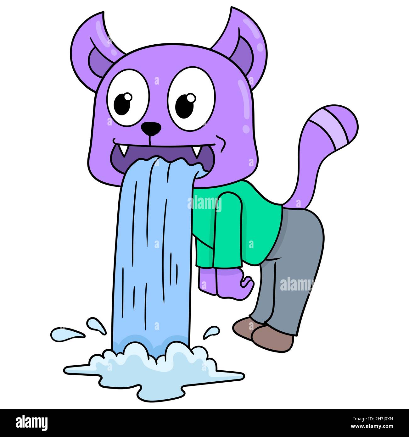 the cat with the melting face of hunger was drooling profusely Stock ...