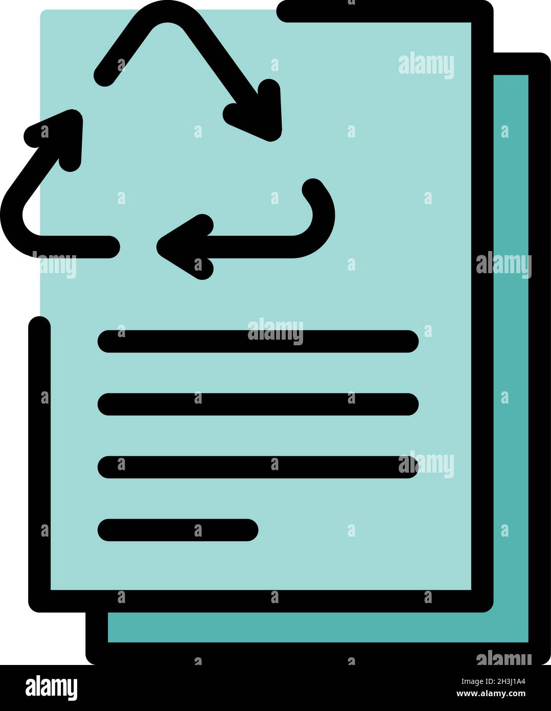 Waste paper recycling icon. Outline waste paper recycling vector icon ...