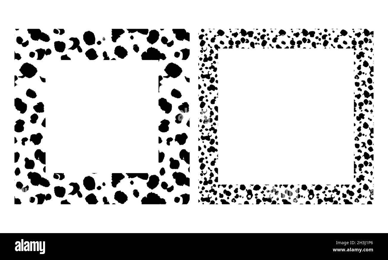 Black And White Frame With Modern Ornament Of Stylized Leopard Skin