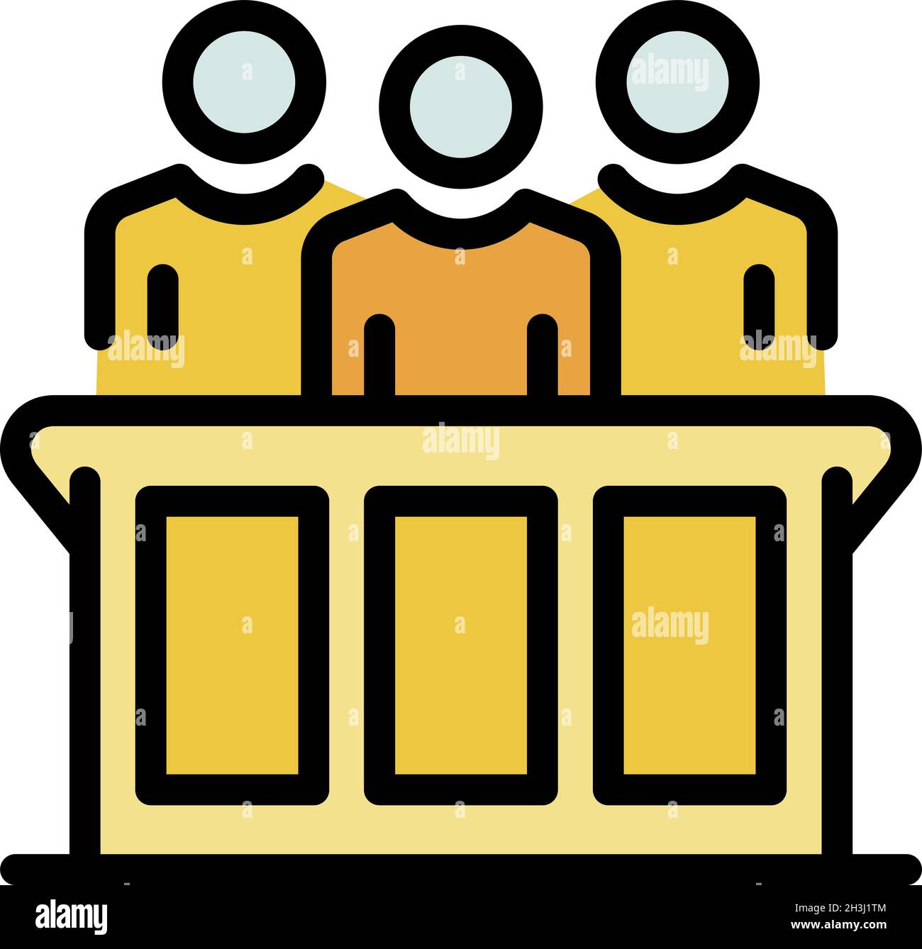 Verdict judgment icon. Outline verdict judgment vector icon color flat ...