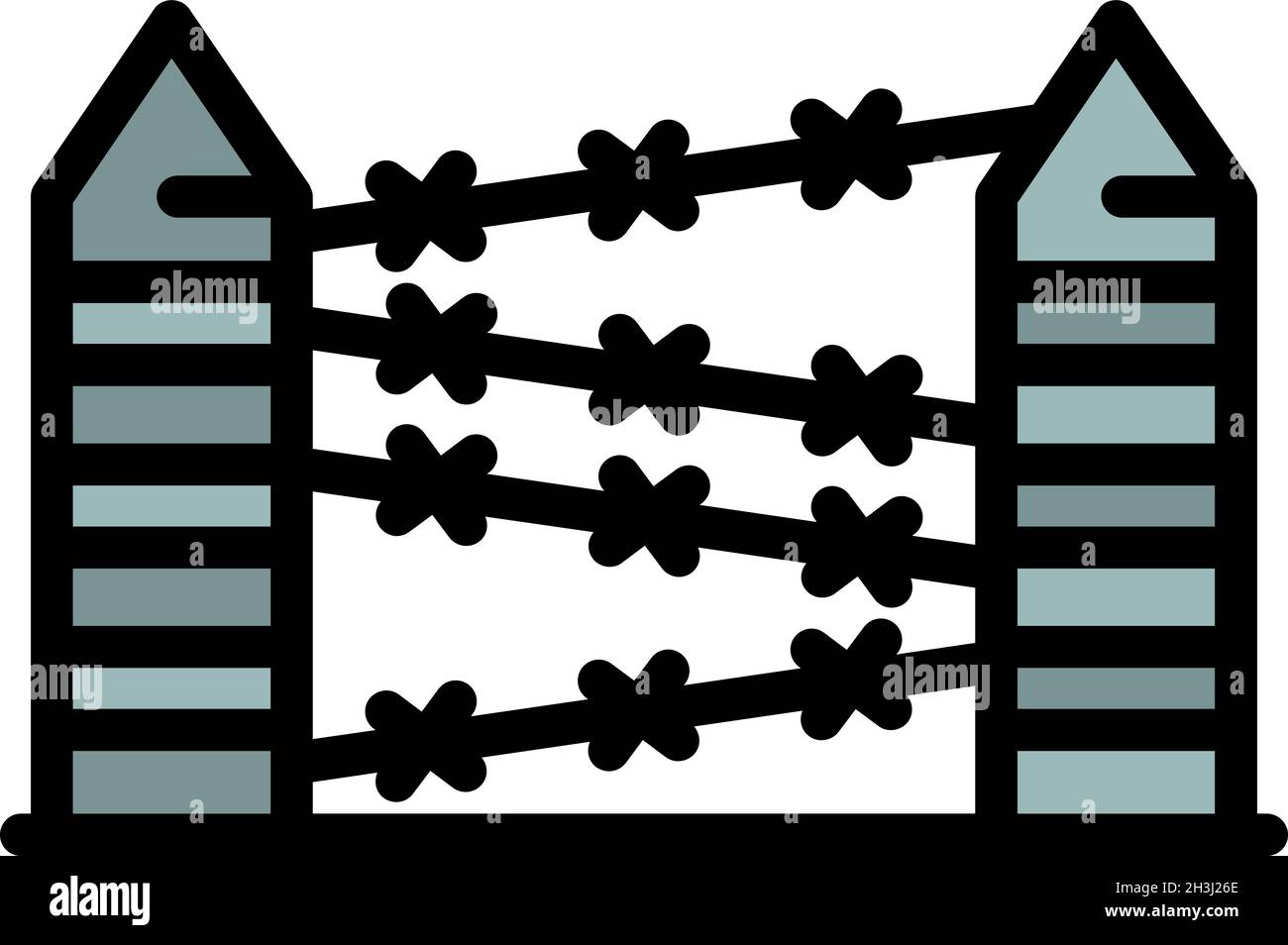 Prison fence wire icon. Outline prison fence wire vector icon color ...