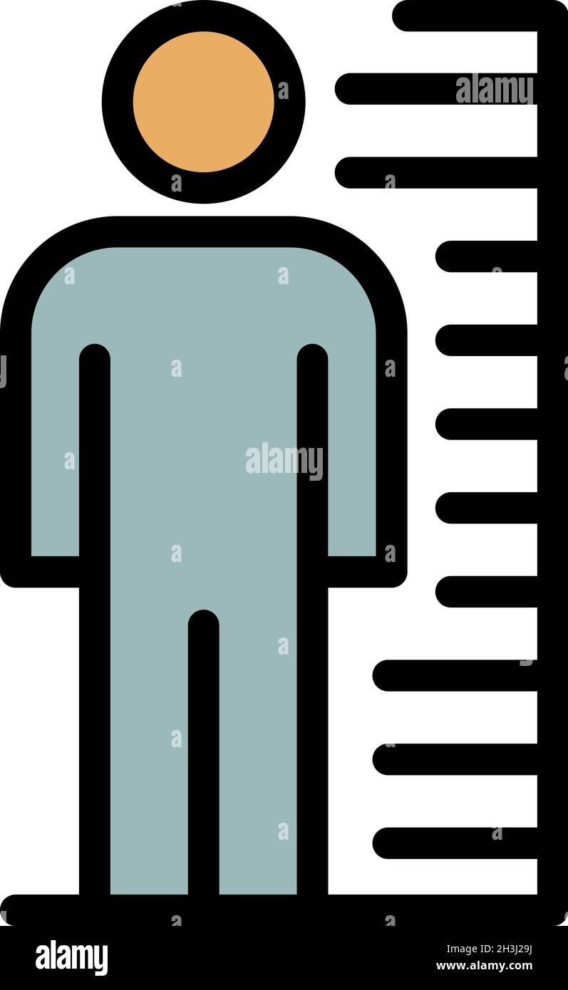 Prison photo height icon. Outline prison photo height vector icon color ...