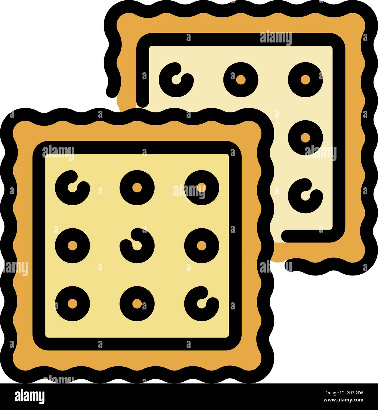 Two crackers icon. Outline two crackers vector icon color flat isolated ...
