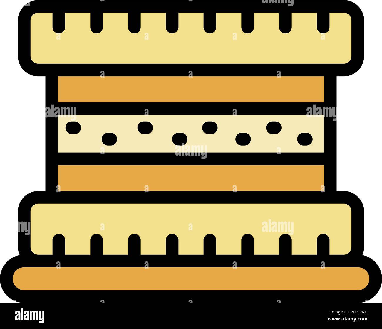 Layered cake icon. Outline layered cake vector icon color flat isolated ...