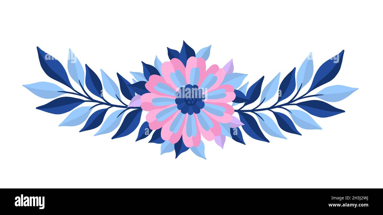 Flower border design invitation.Decoration floral cartoon style Stock ...