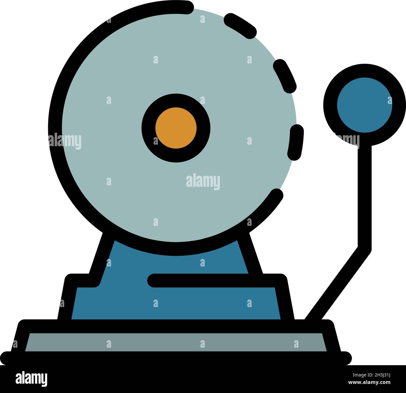 Prison alarm icon. Outline prison alarm vector icon color flat isolated ...