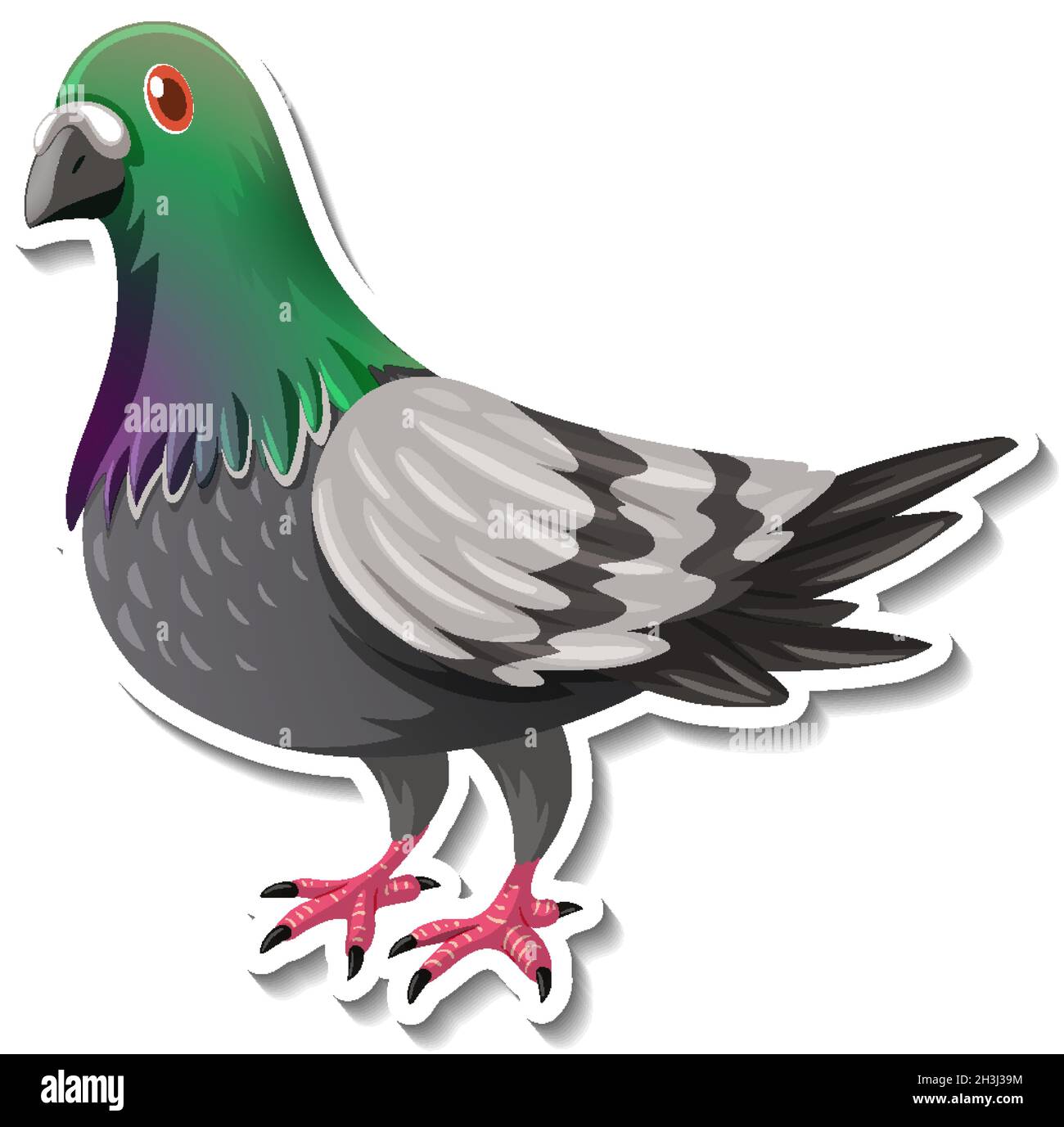 Dove bird animal cartoon sticker illustration Stock Vector Image & Art ...
