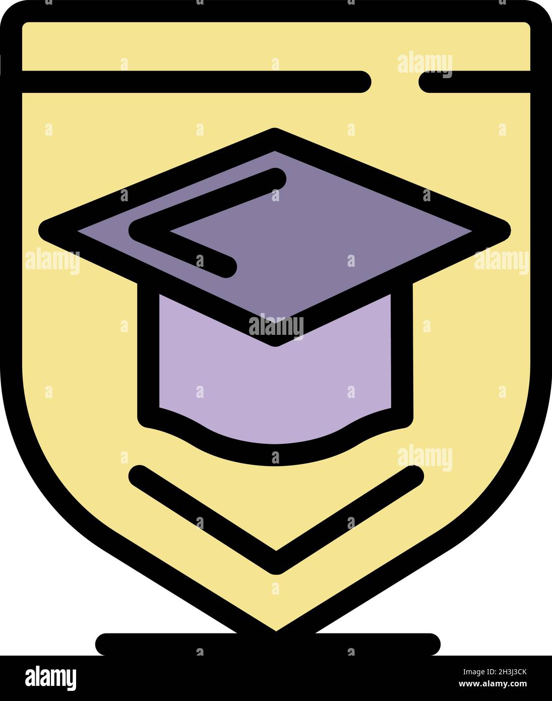 Graduated hat notary icon. Outline graduated hat notary vector icon ...