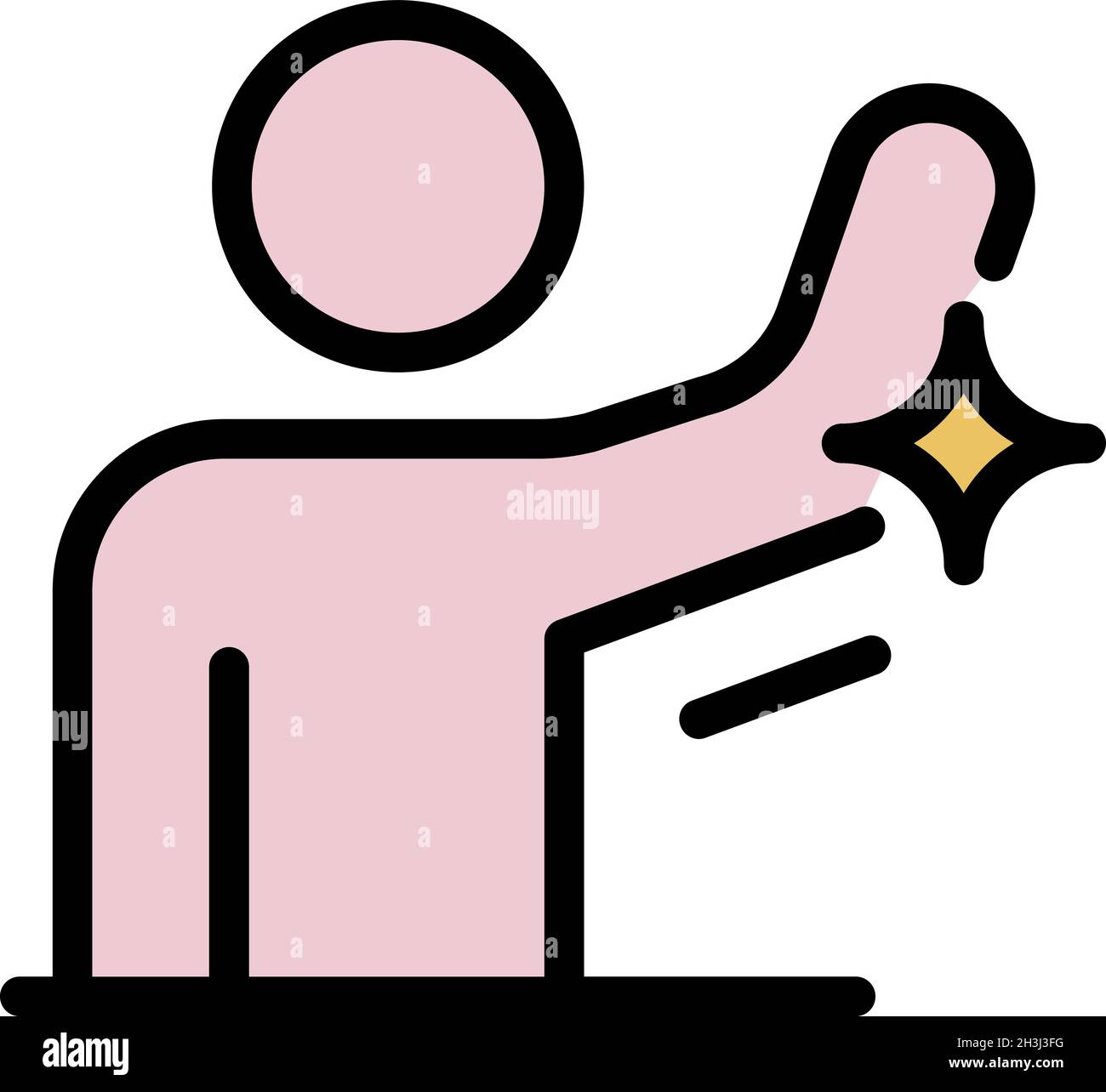 Man skin clear icon. Outline man skin clear vector icon color flat ...