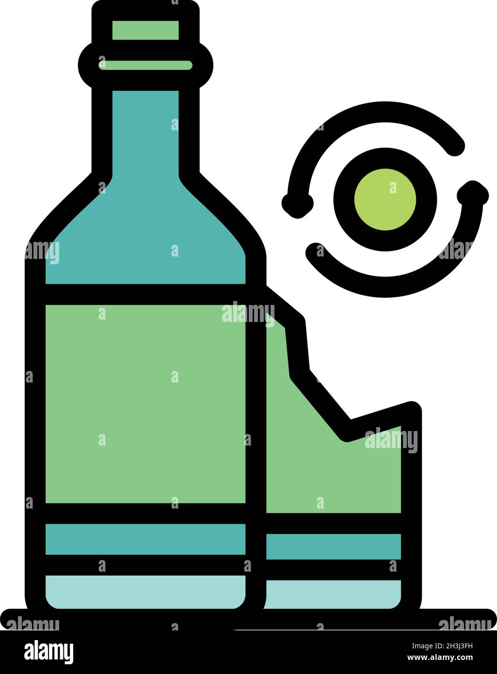 Glass recycling icon. Outline glass recycling vector icon color flat ...