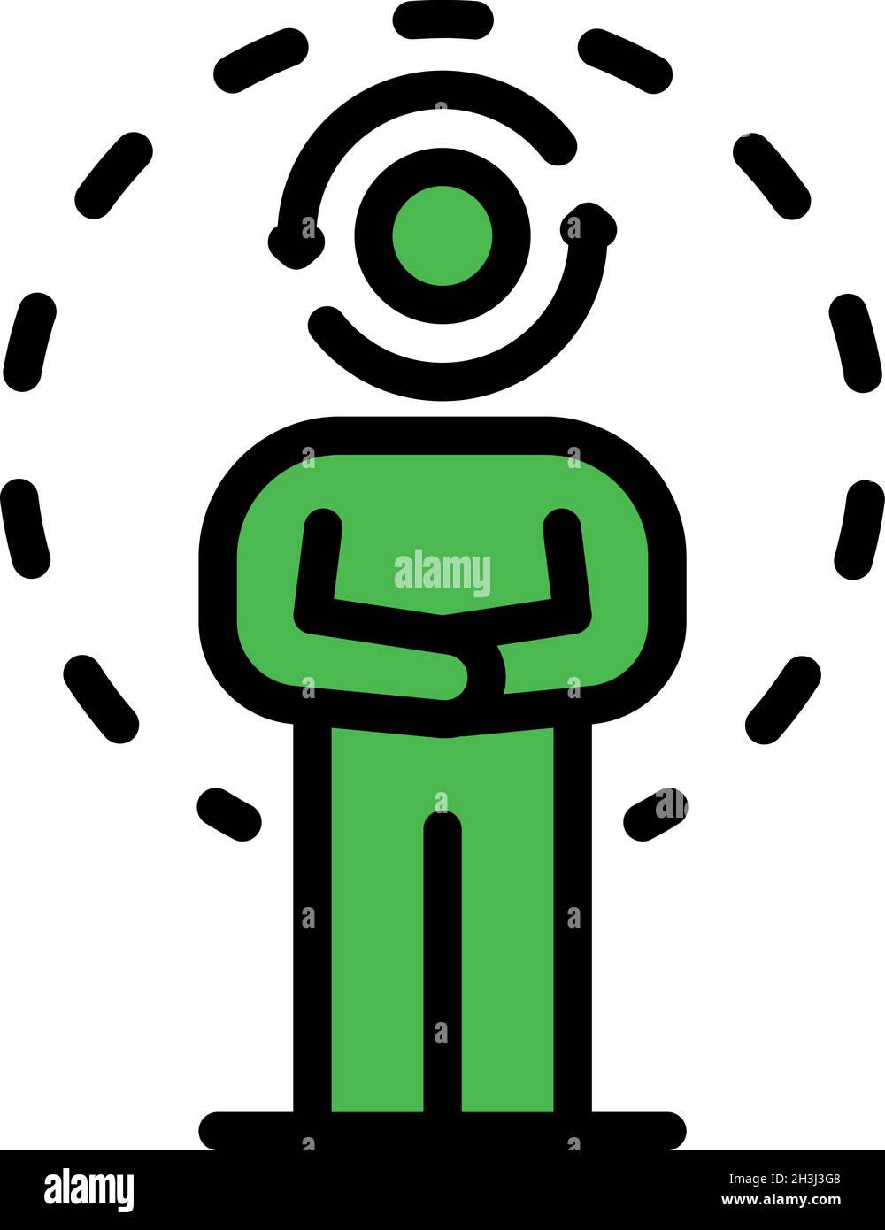 Recycling man head icon. Outline recycling man head vector icon color ...