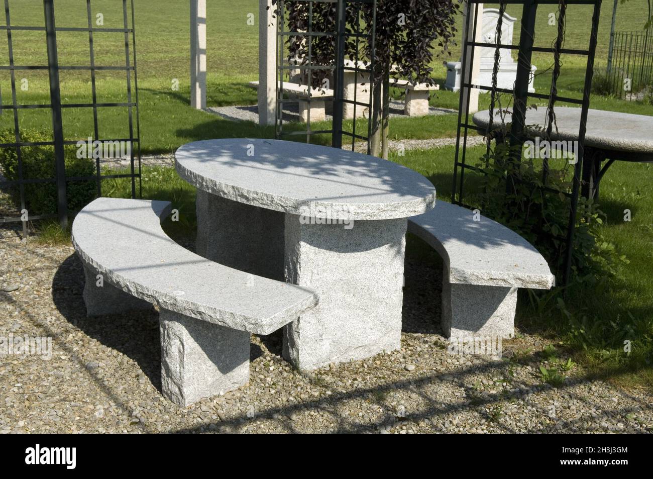 Stone bench, rustic, seating Stock Photo - Alamy