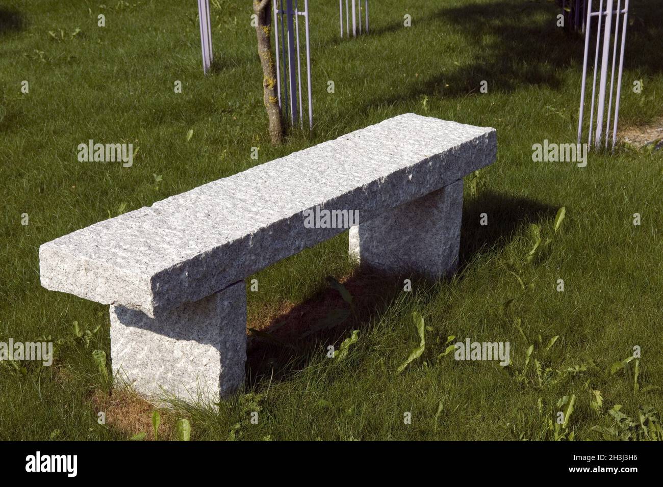 Stone bench, rustic, seating Stock Photo - Alamy