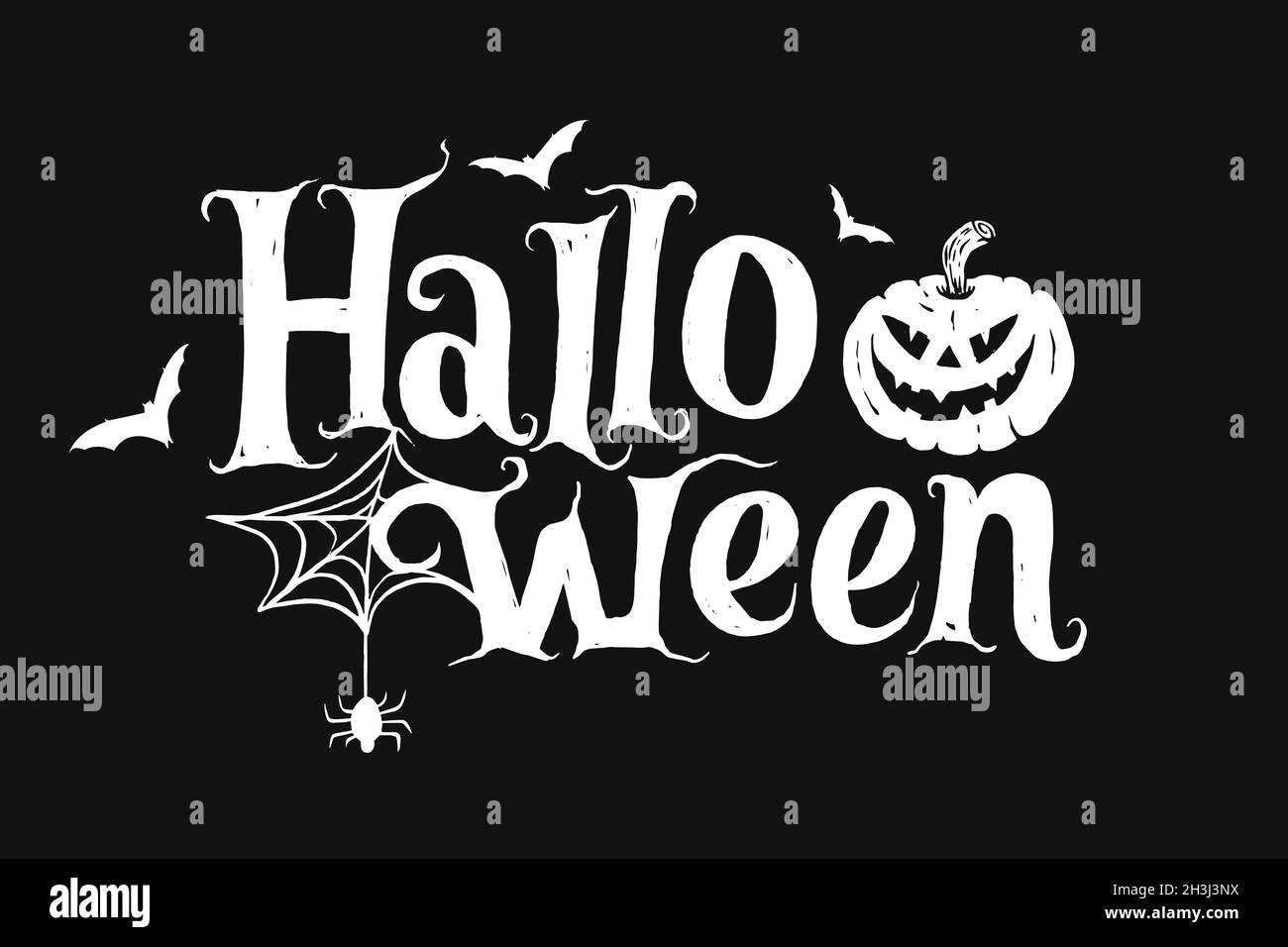 hand drawn halloween lettering vector design illustration Stock Vector ...