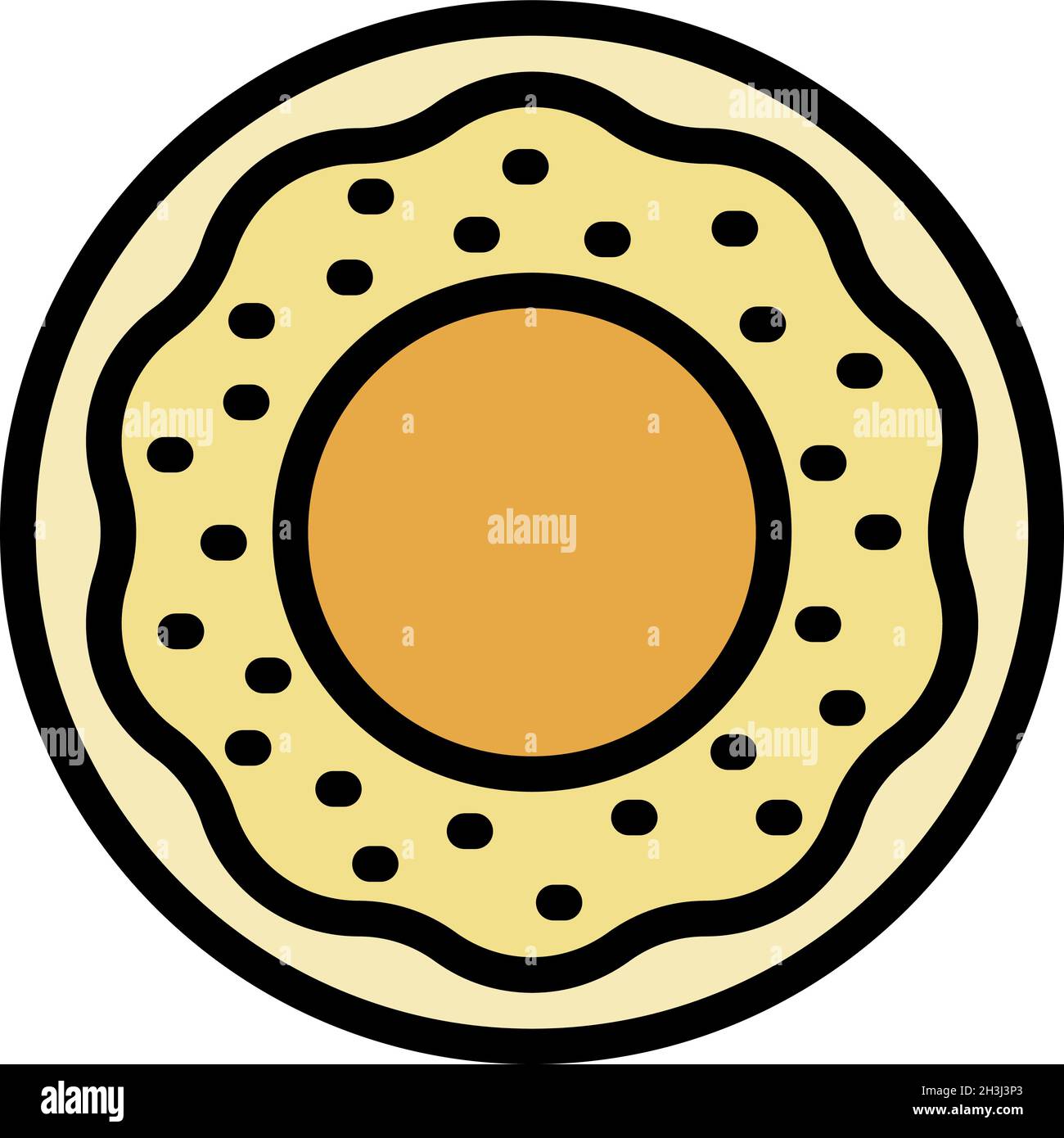 Frosted donut icon. Outline frosted donut vector icon color flat ...