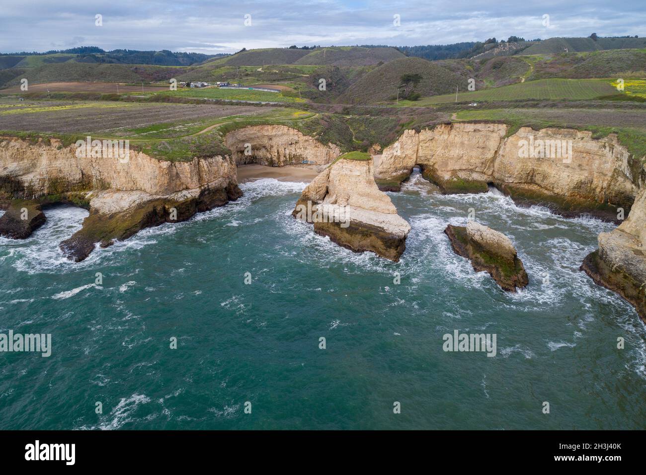 Shark Fin Cove. One of the best beaches in all of California Stock ...
