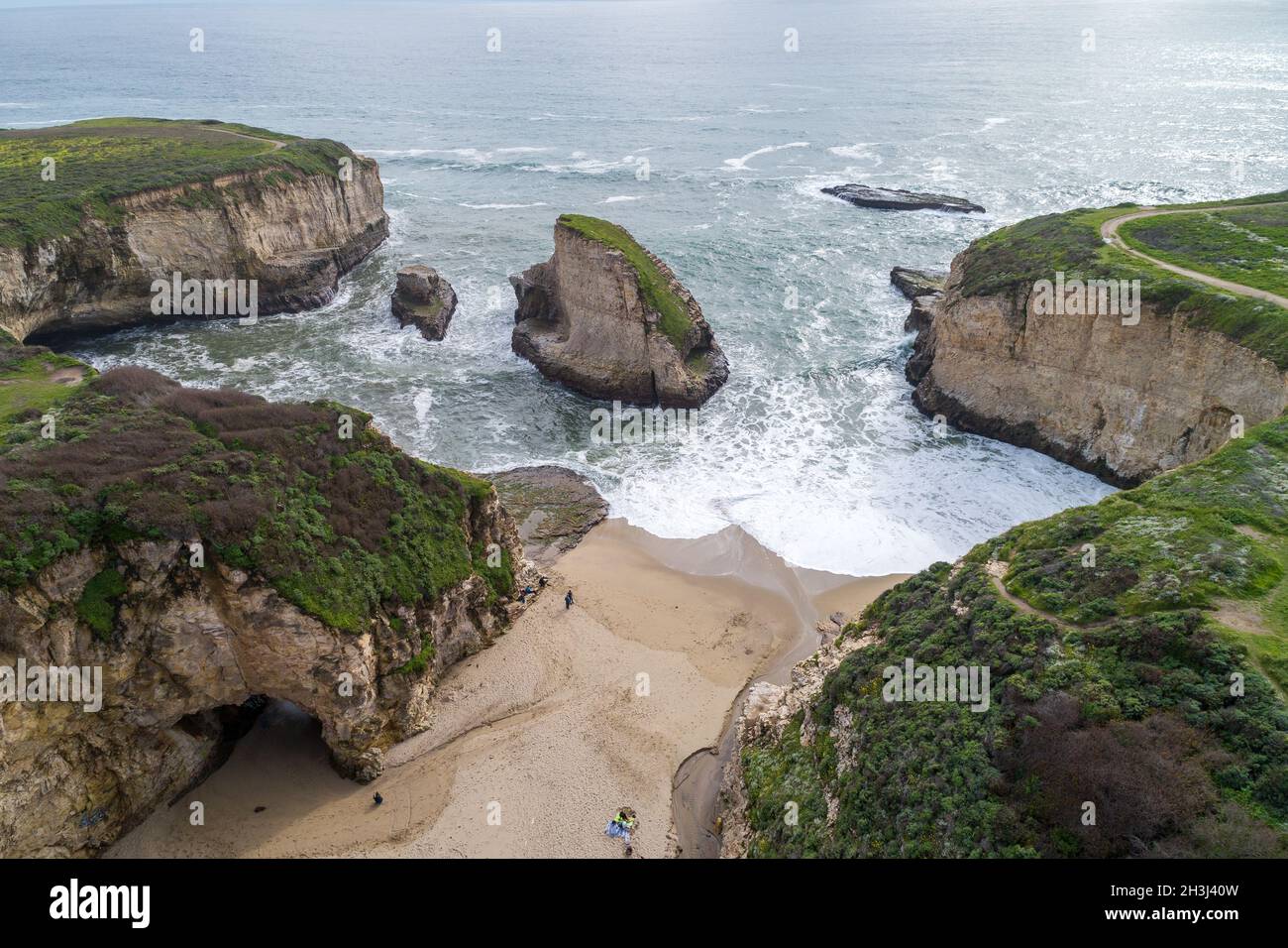 Shark Fin Cove. One of the best beach in all of California Stock Photo ...