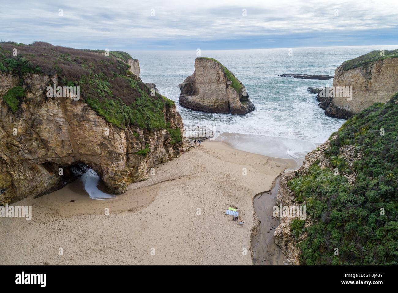 Shark Fin Cove. One of the best beaches in all of California Stock ...