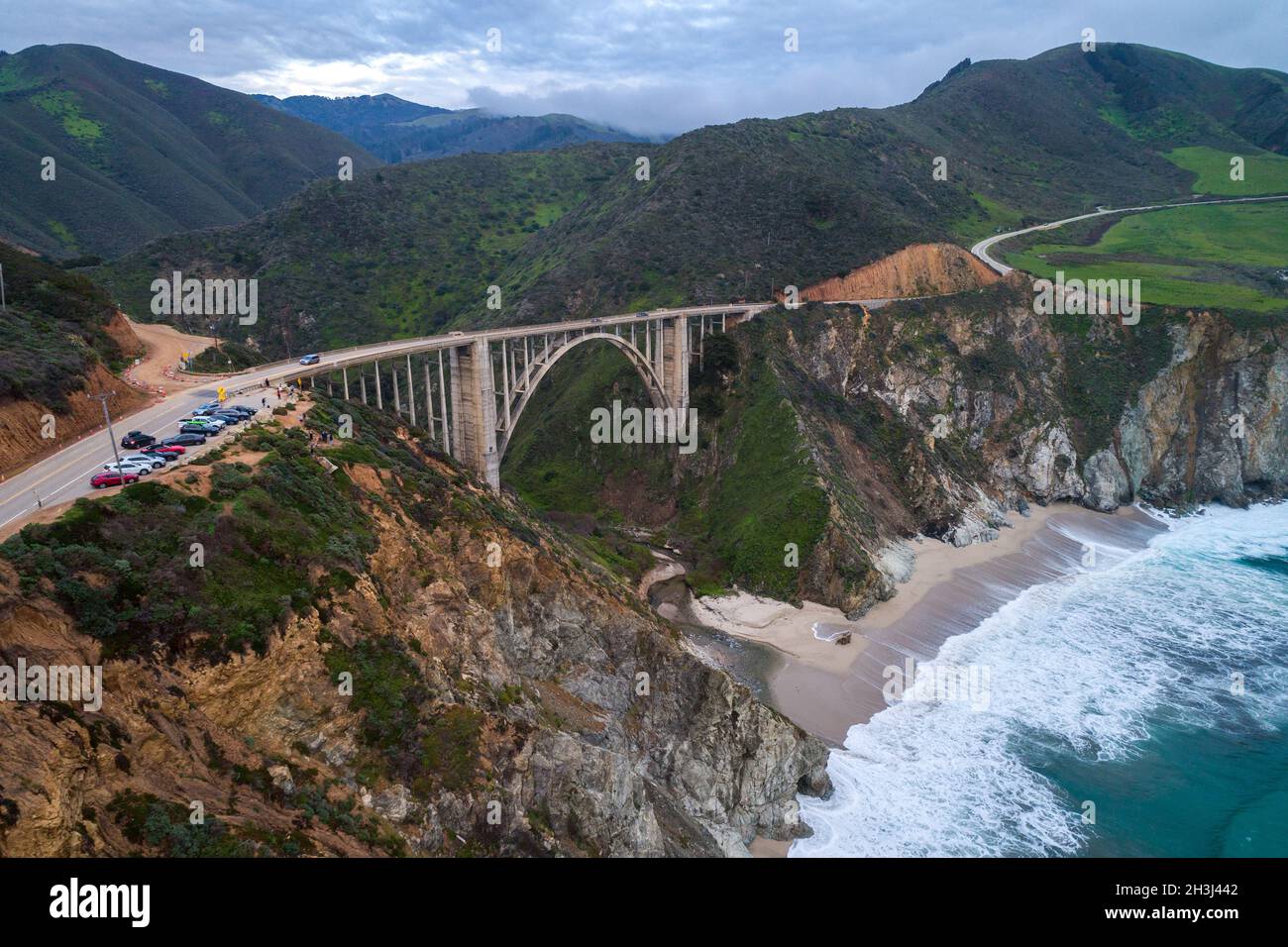 Bixby Creek Bridge also known as Bixby Canyon Bridge, on the Big Sur ...