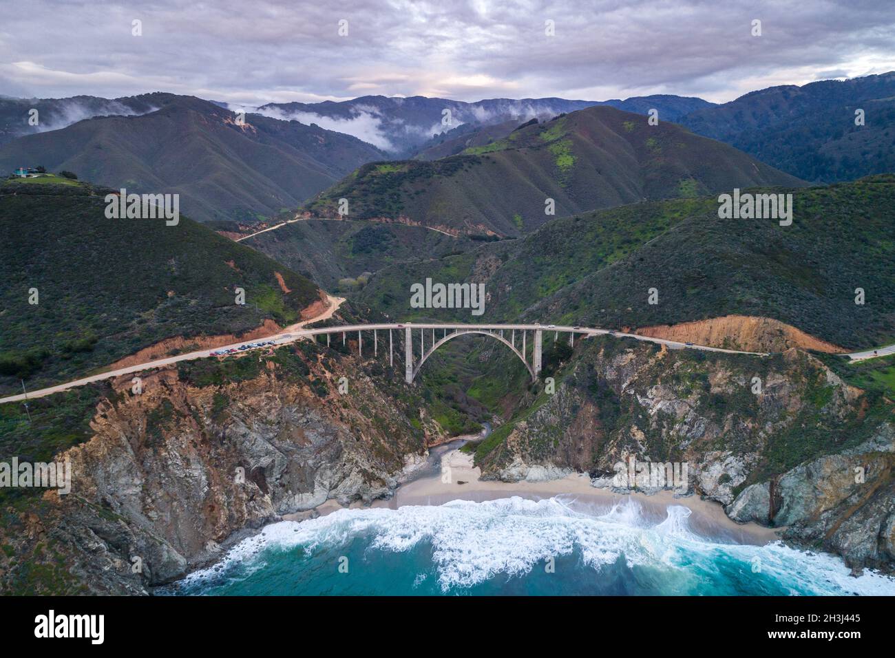 Bixby Creek Bridge also known as Bixby Canyon Bridge, on the Big Sur ...