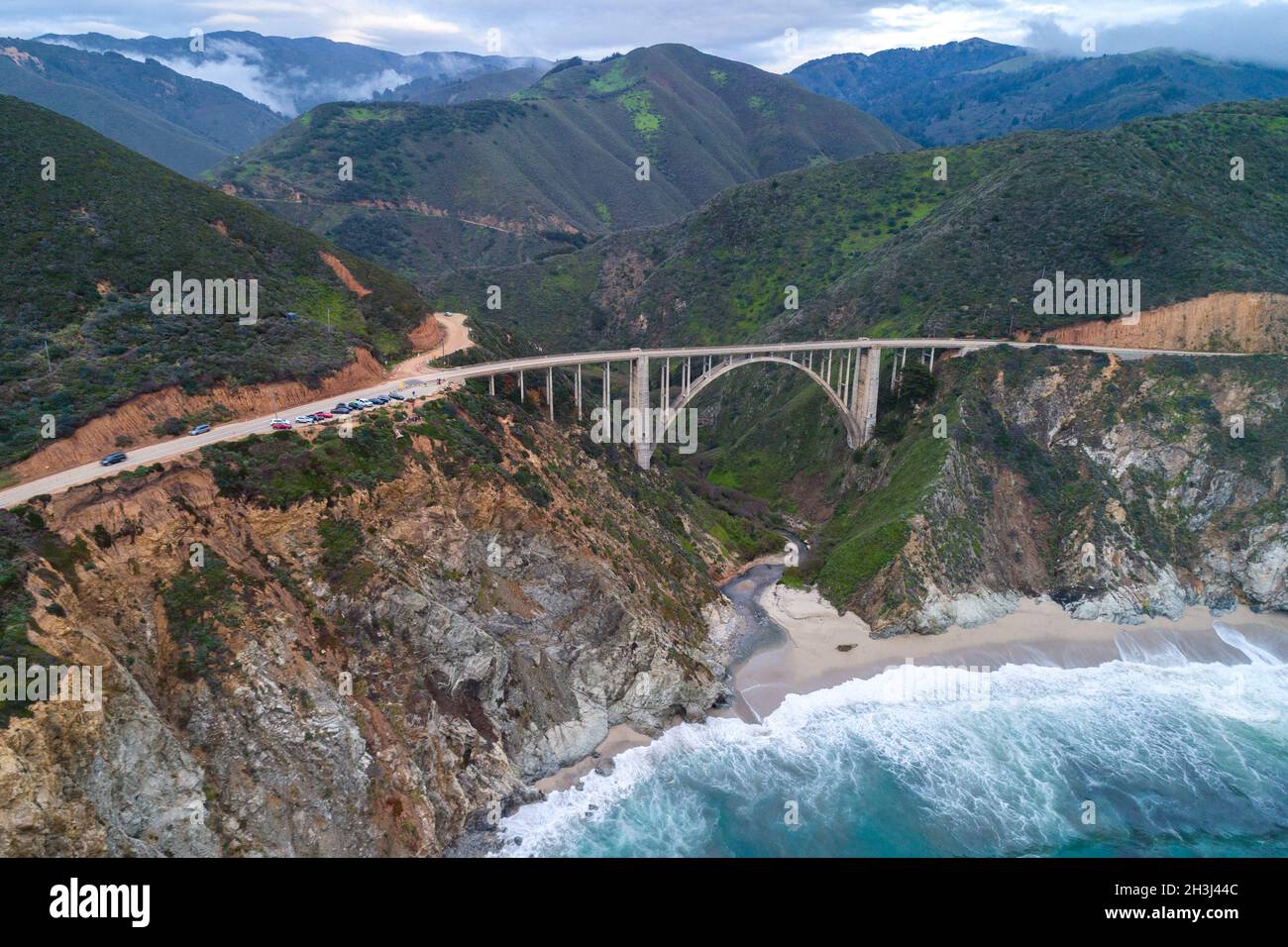 Bixby Creek Bridge also known as Bixby Canyon Bridge, on the Big Sur ...