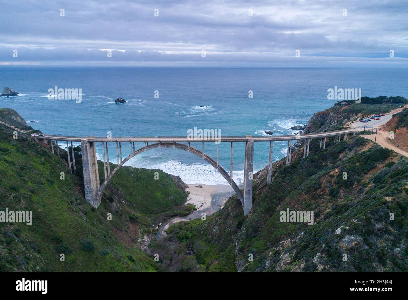 Bixby Creek Bridge also known as Bixby Canyon Bridge, on the Big Sur ...