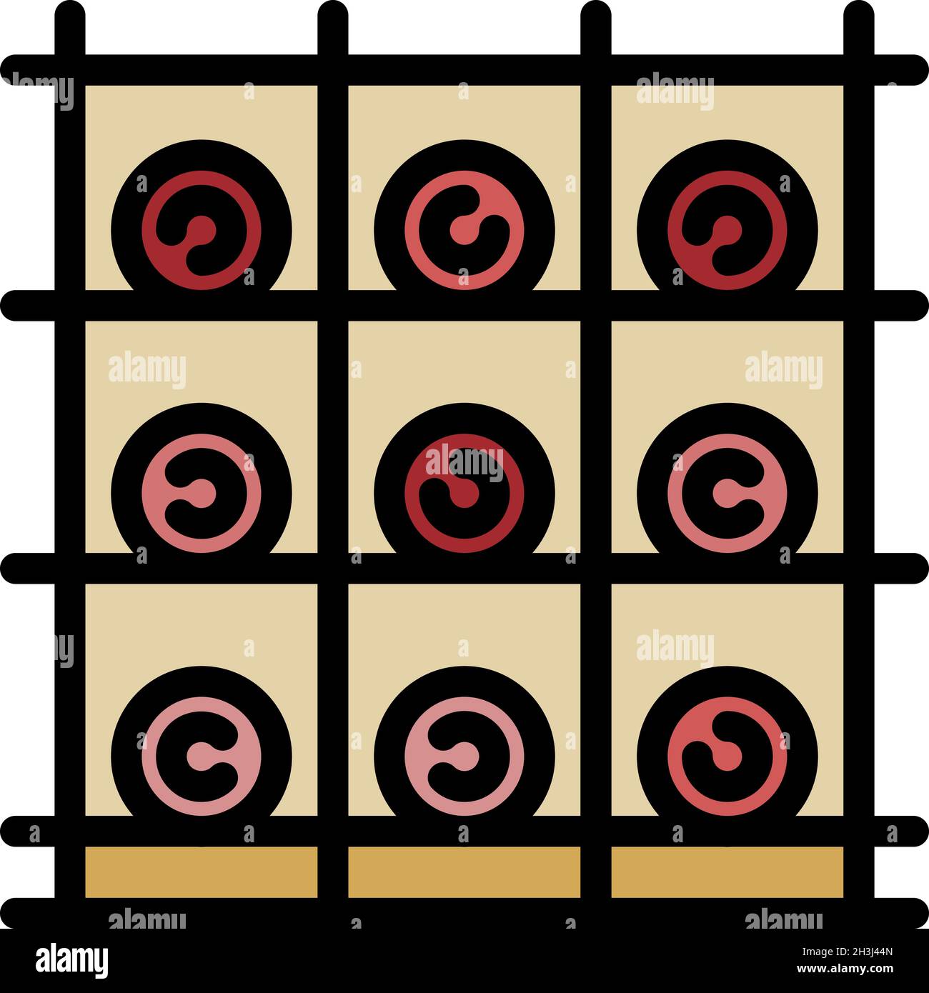 Bottle rack icon. Outline bottle rack vector icon color flat isolated ...