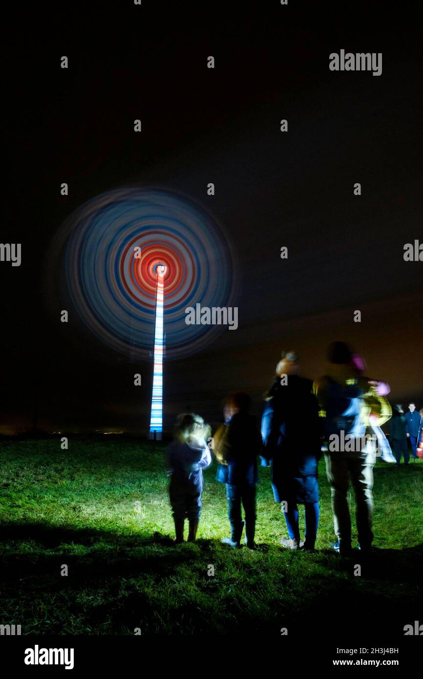 EDITORIAL USE ONLY A light projection by artist Luke Jerram and ...