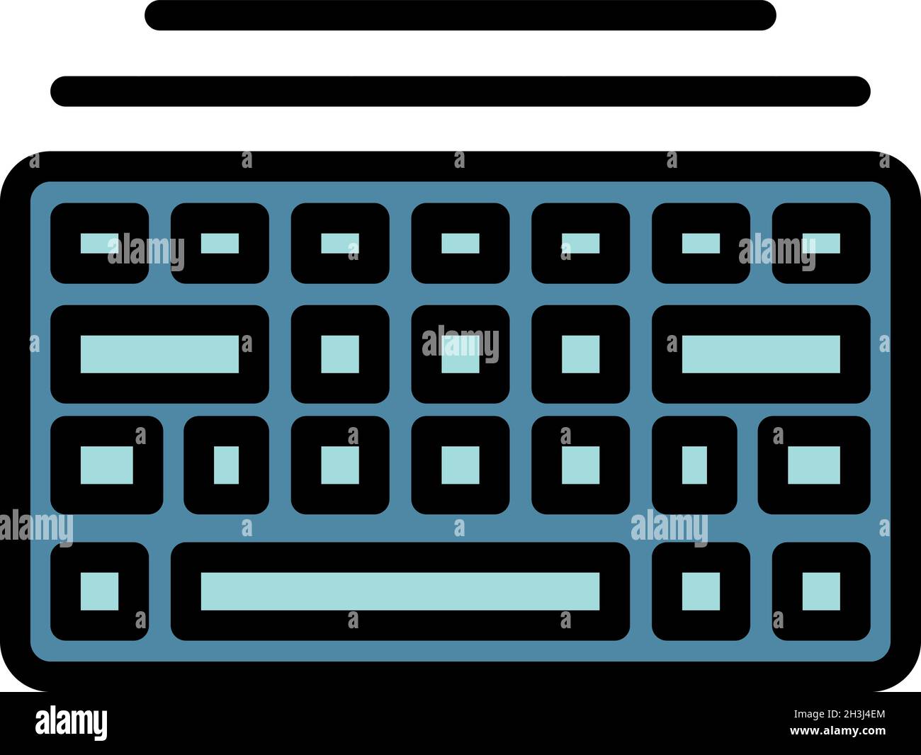 Computer keyboard icon. Outline computer keyboard vector icon color ...