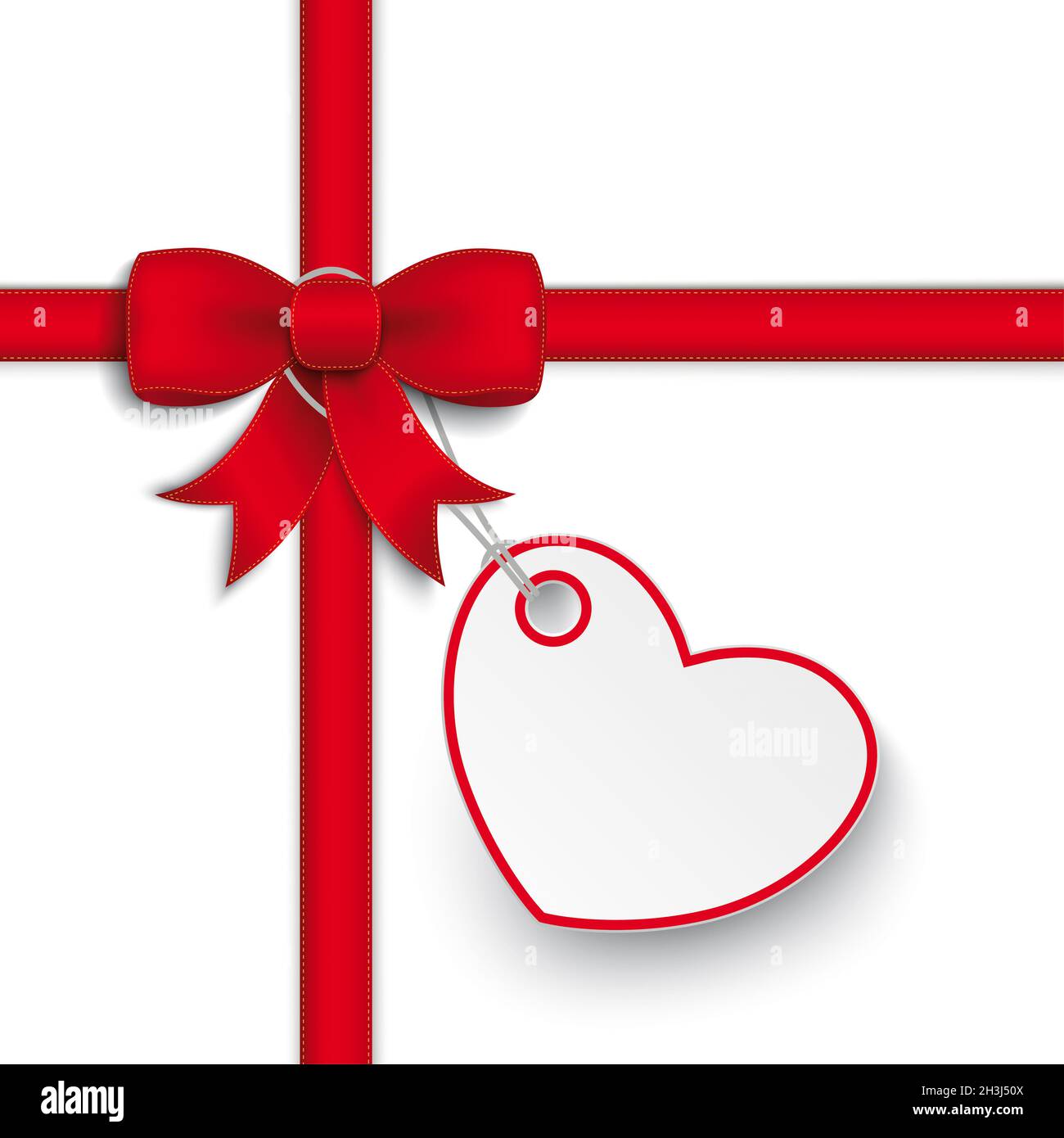 Red Ribbon Ash Heart White Stock Photo - Alamy