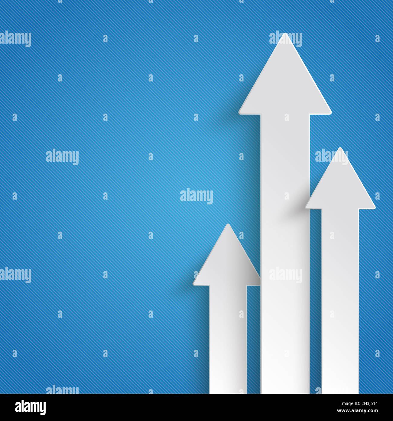 White arrows blue background hi-res stock photography and images - Alamy