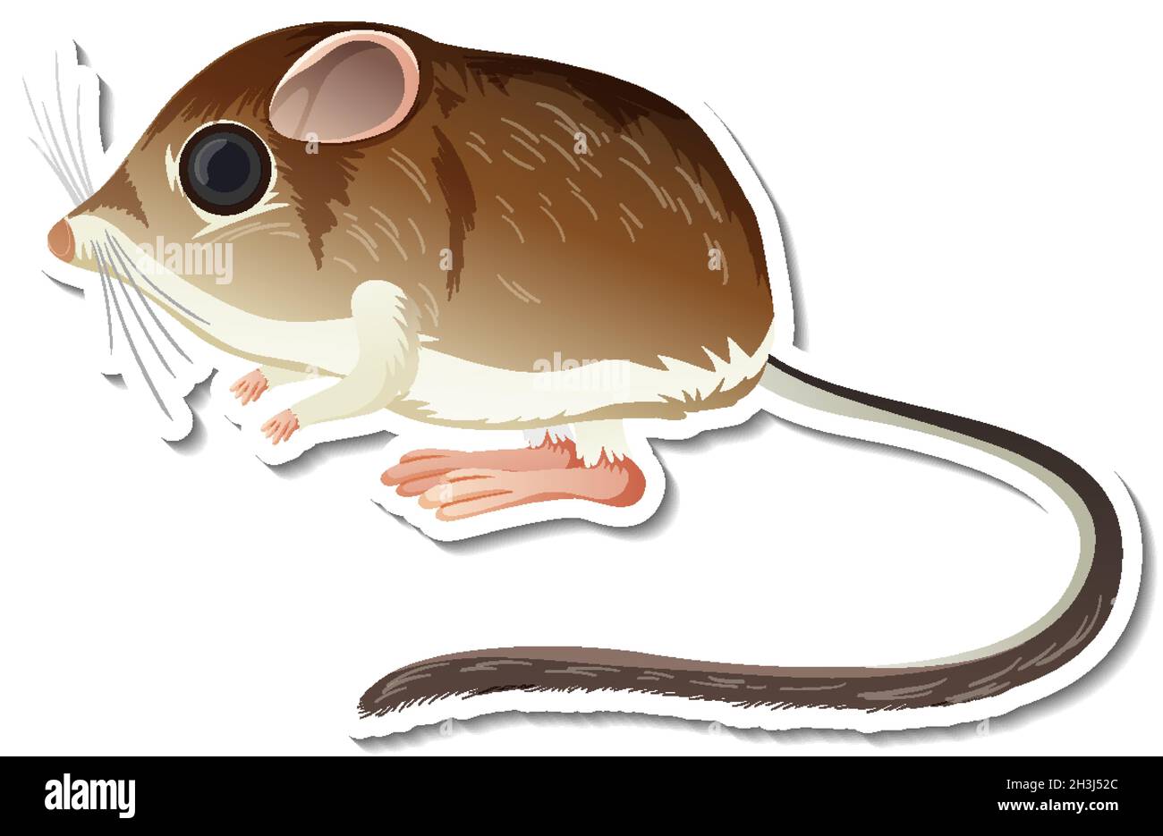 A sticker template of rat cartoon character illustration Stock Vector ...