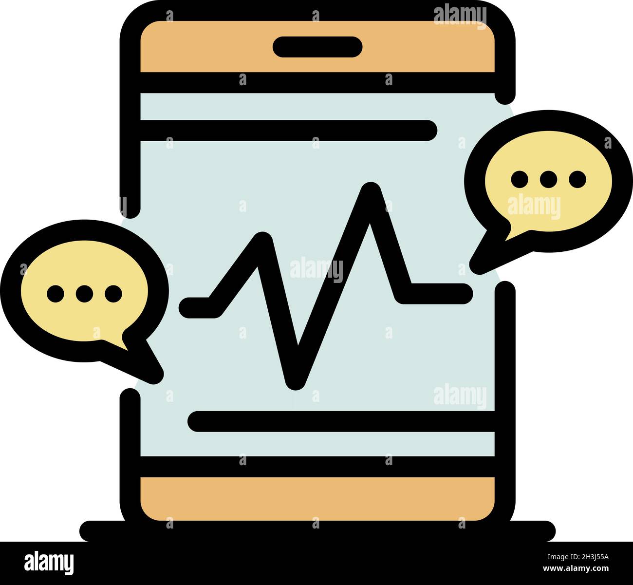 Smartphone translator icon. Outline smartphone translator vector icon ...