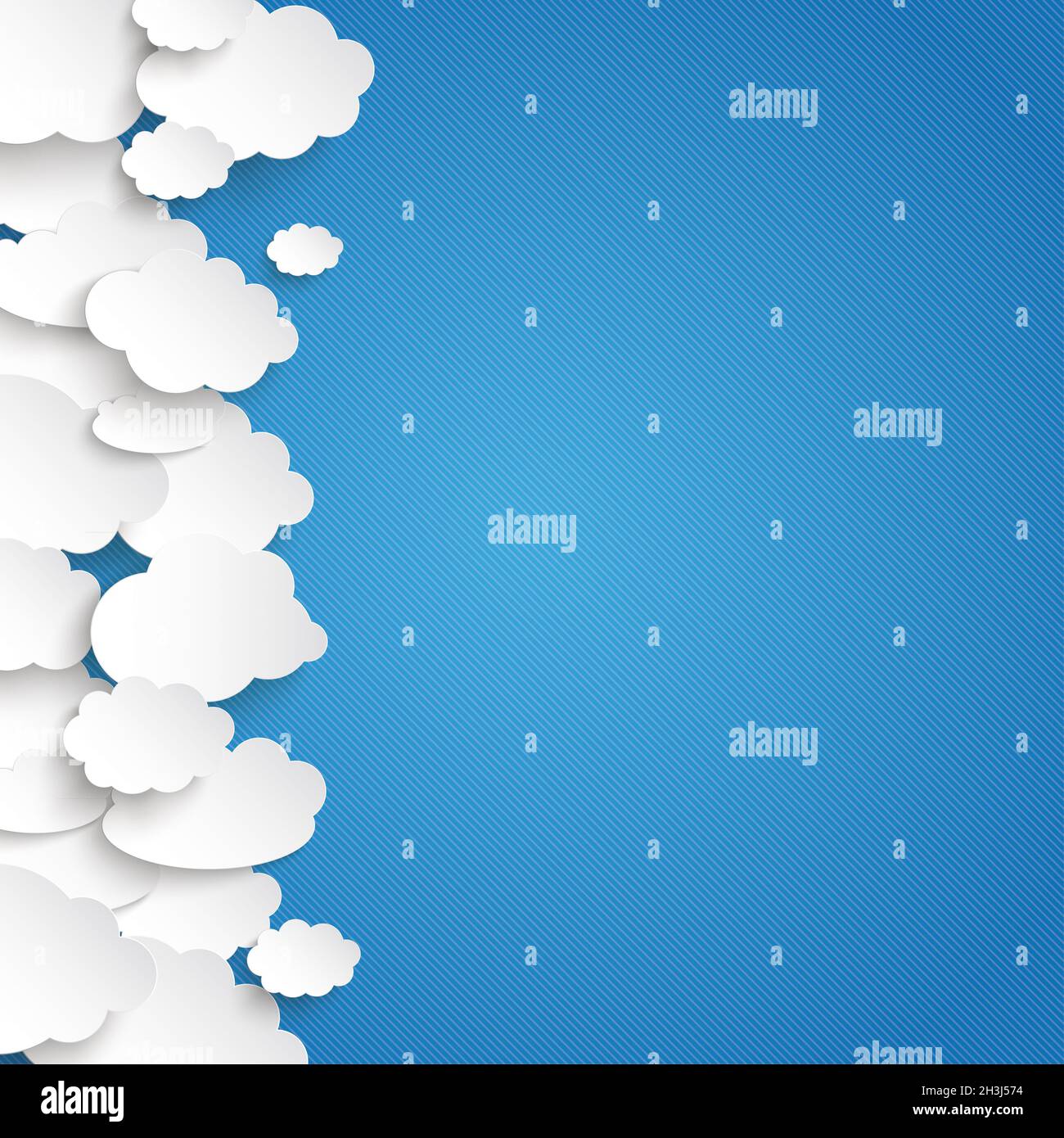 White Paper Clouds Side Stock Photo - Alamy