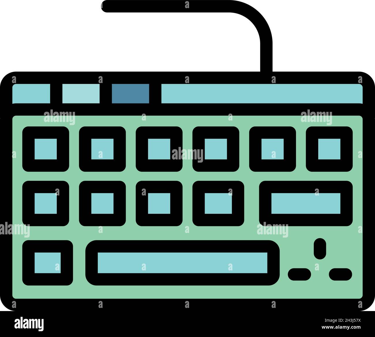 Digital keyboard icon. Outline digital keyboard vector icon color flat ...