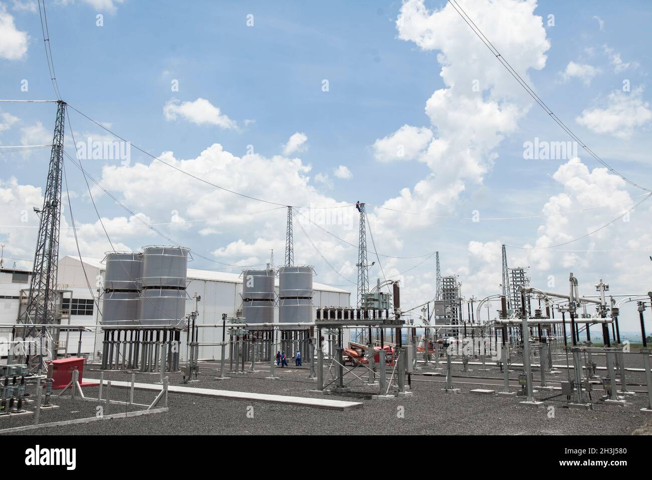 Industrial Power Lines and High Voltage Lines Electricity. High quality ...