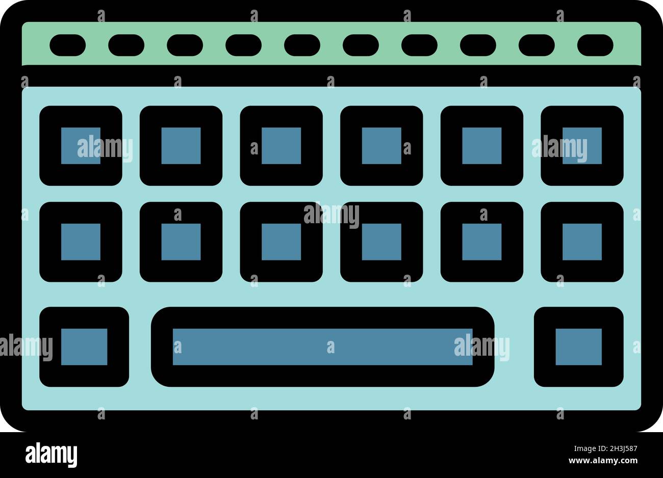 Wireless keyboard icon. Outline wireless keyboard vector icon color ...