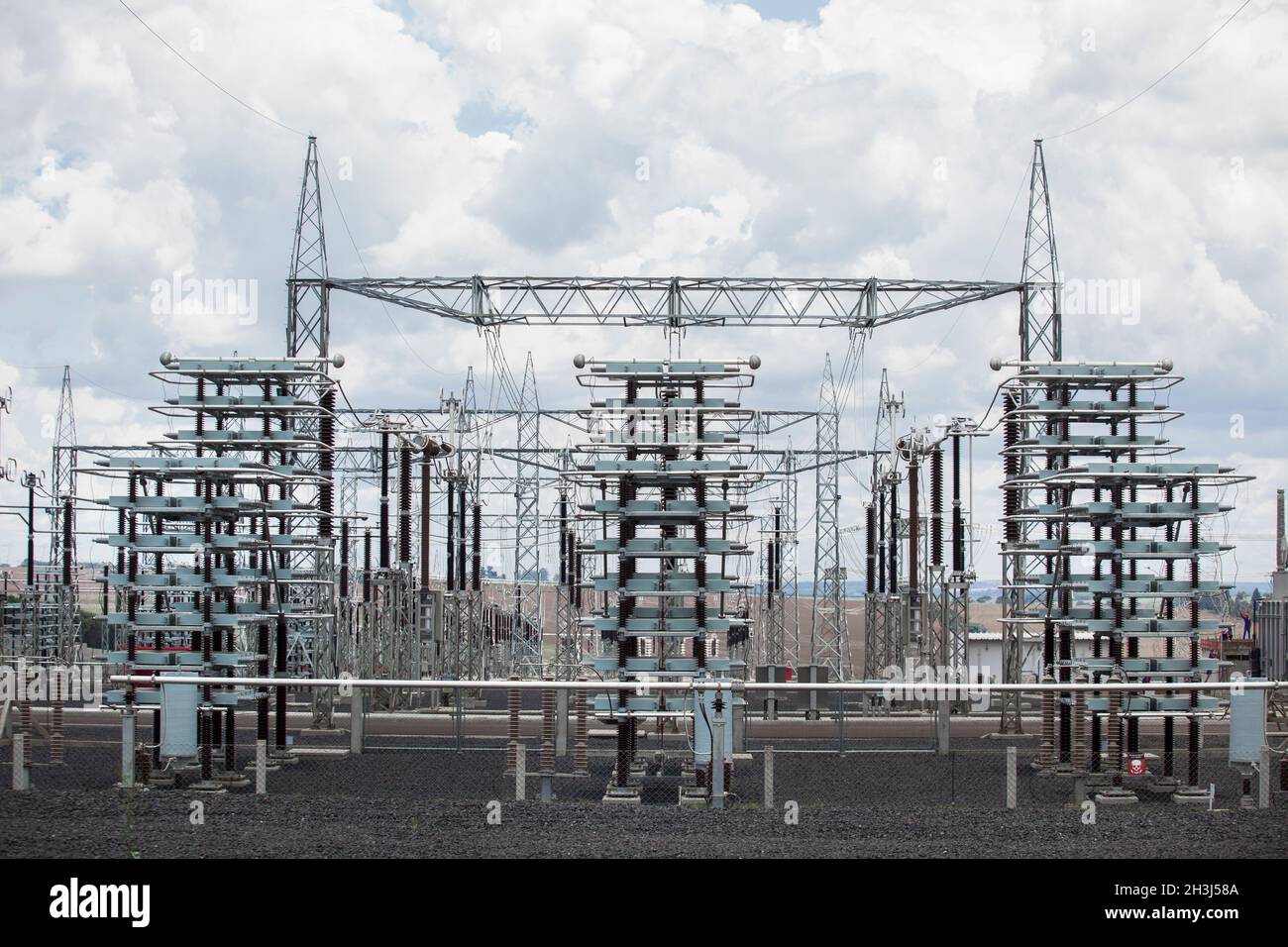 Industrial Power Lines and High Voltage Lines Electricity. High quality ...