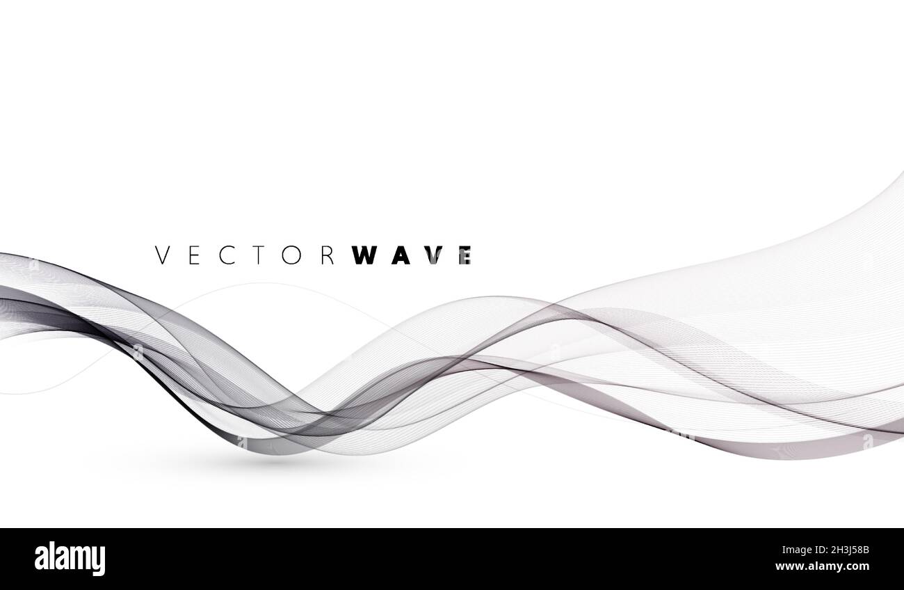 Vector abstract flowing wave lines isolated on white background. Design ...