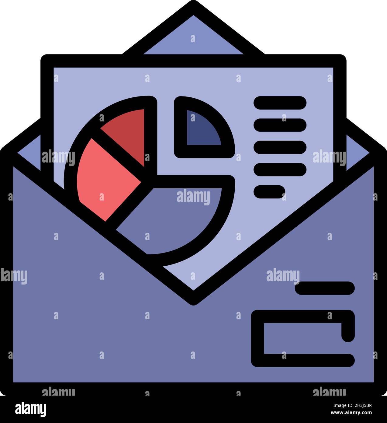 Mail pie chart paper icon. Outline mail pie chart paper vector icon ...
