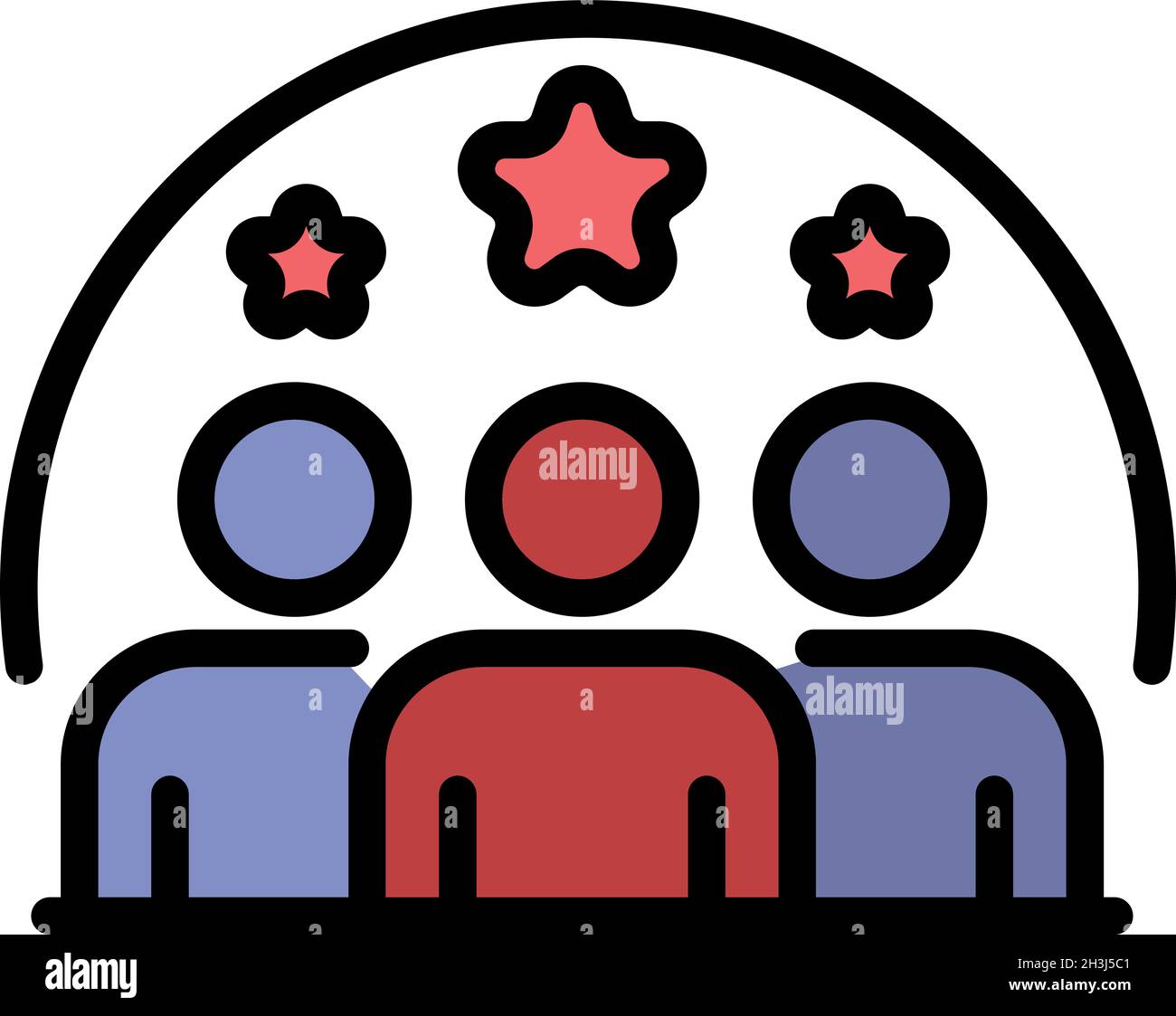 Best office team icon. Outline best office team vector icon color flat ...