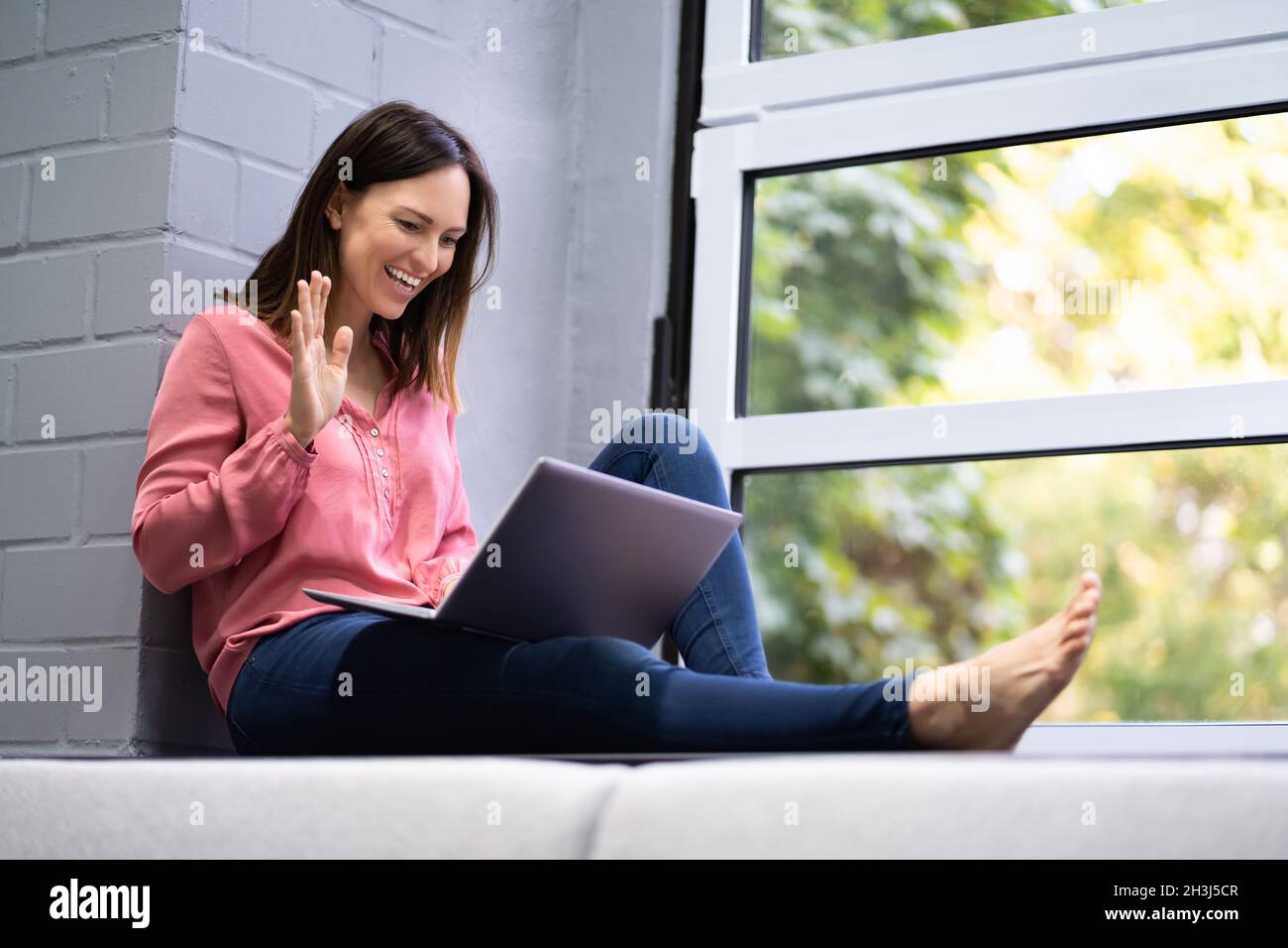 Work From Home Video Conference Webinar Call Stock Photo - Alamy