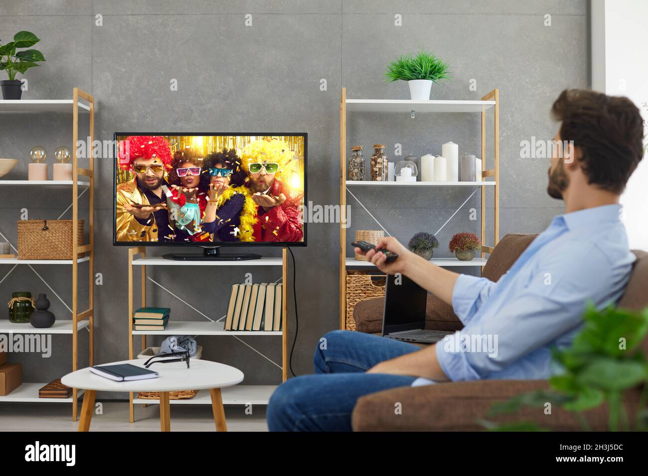 Male watching screen hi-res stock photography and images - Alamy