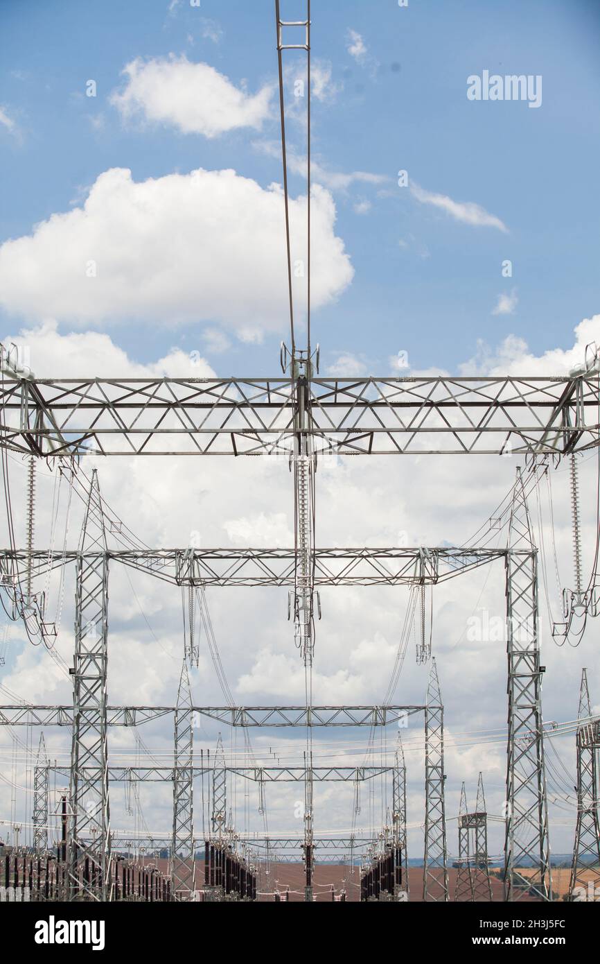 Industrial Power Lines and High Voltage Lines Electricity. High quality ...