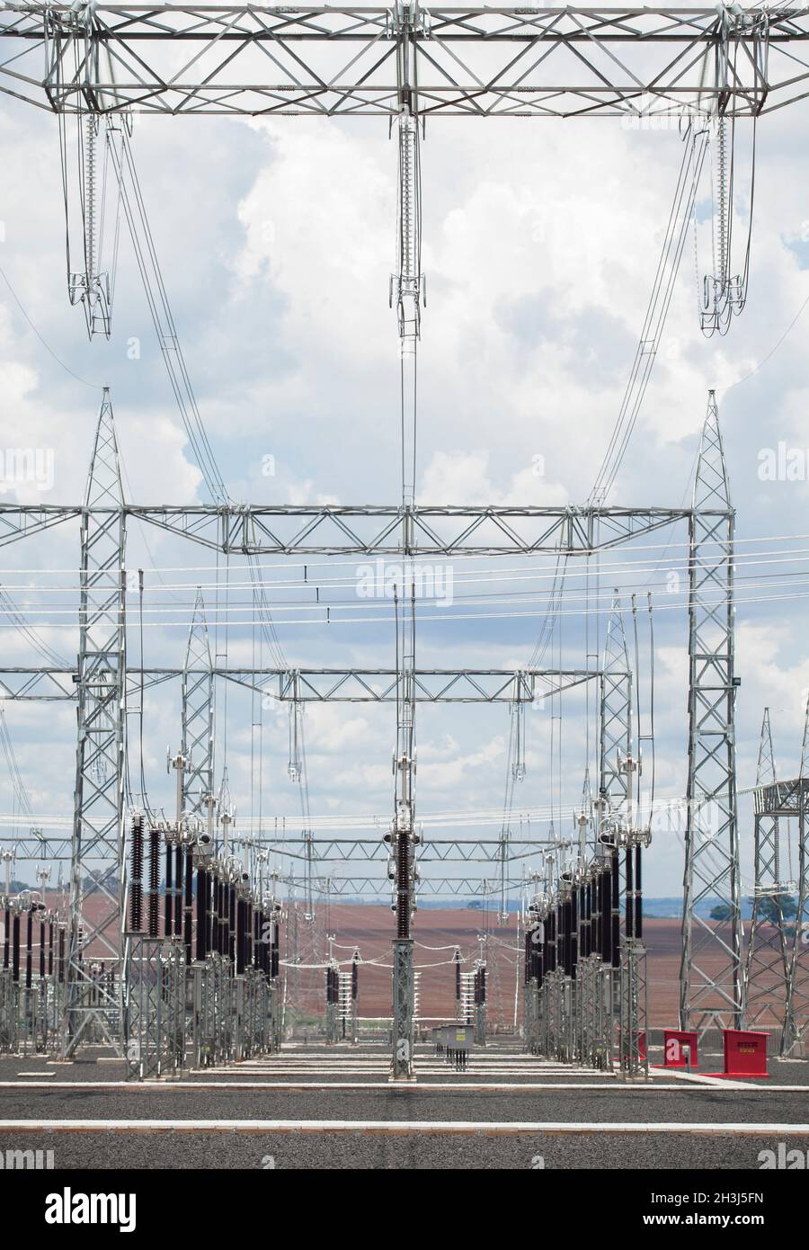Industrial Power Lines and High Voltage Lines Electricity. High quality ...