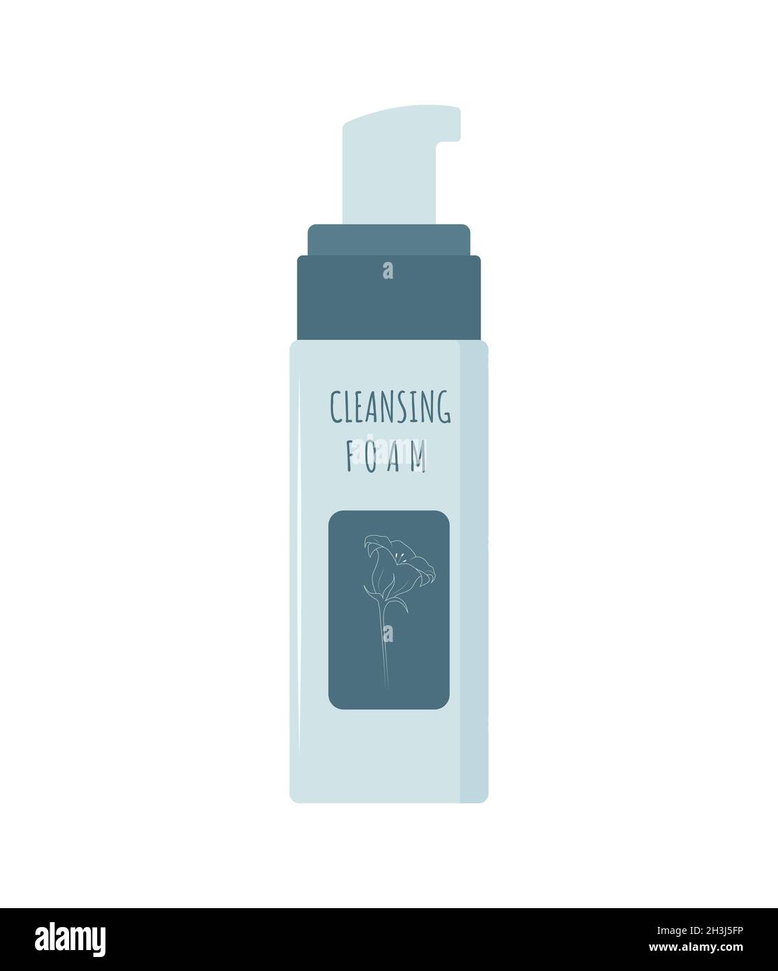 Woman cleansing face foam Stock Vector Images - Alamy