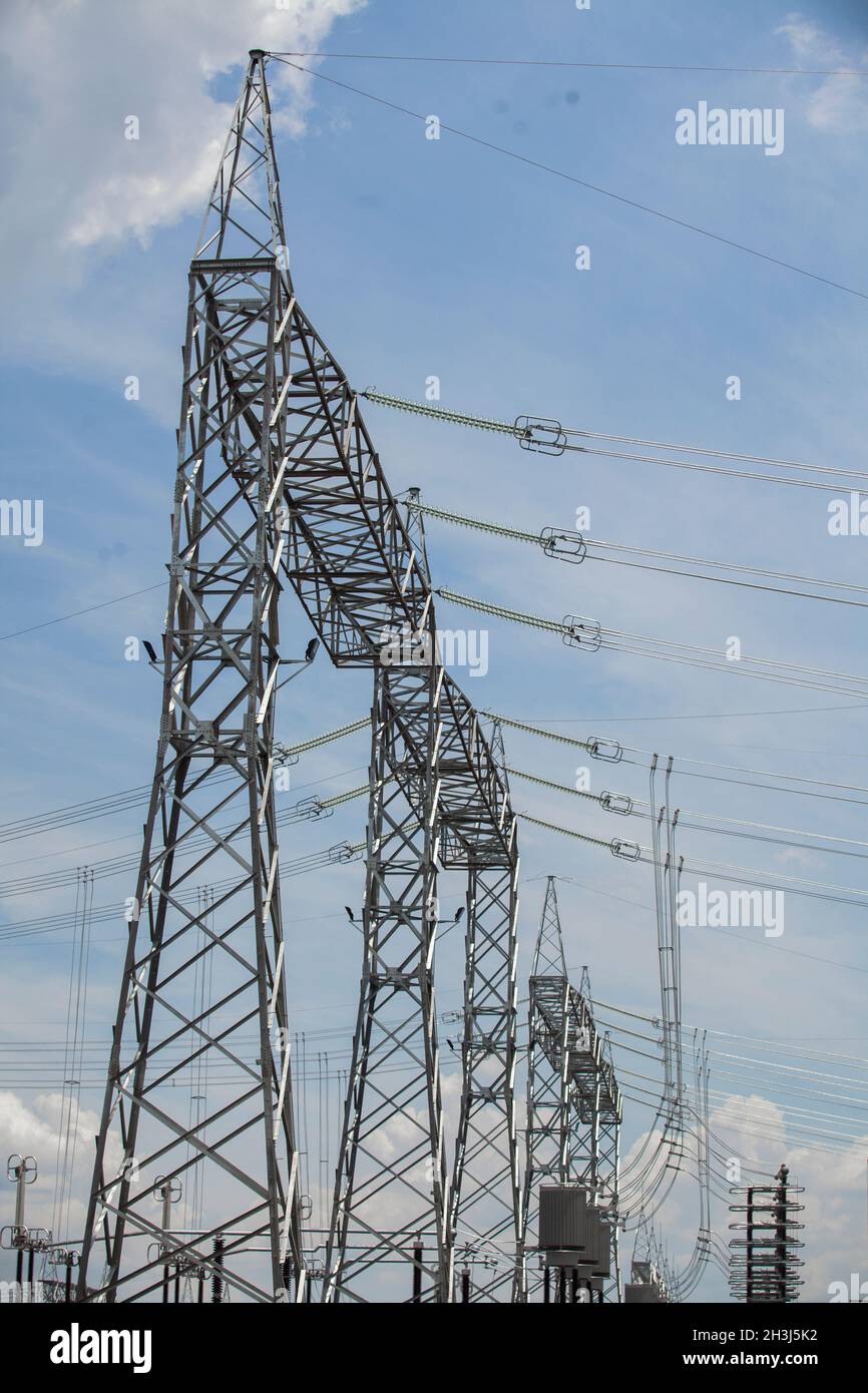 Industrial Power Lines and High Voltage Lines Electricity. High quality ...